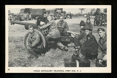 Military postcard WWII Fort Dix, New Jersey NJ Field Artillery Training ...