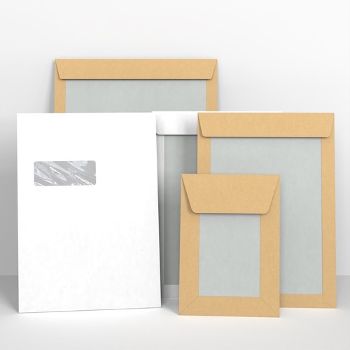 ALL STYLES Card Board Back Envelopes Hard DO NOT BEND C3 C4 White ...