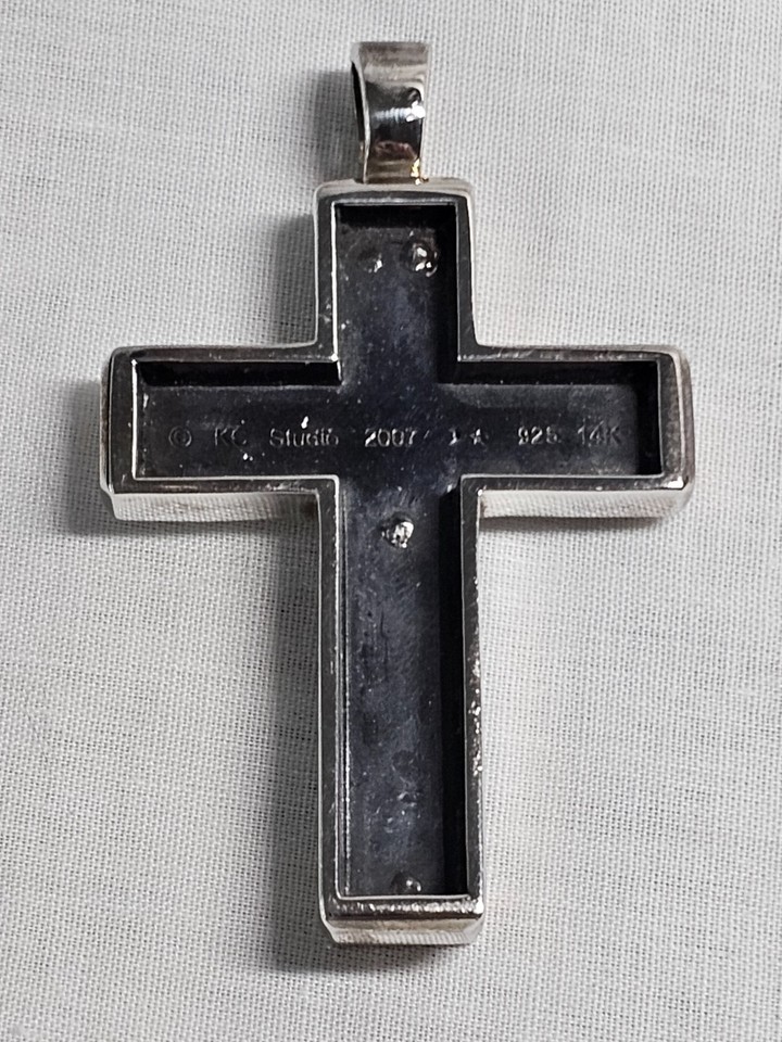 Barry Kieselstein Cross Stairway Sterling Pendant 14K Heart | eBay
