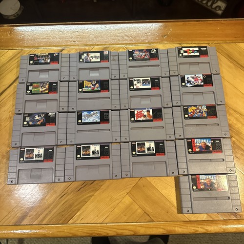 Retro Sports Game Lot - SNES Super Nintendo Madden, NBA Live, NHL, MLB ...