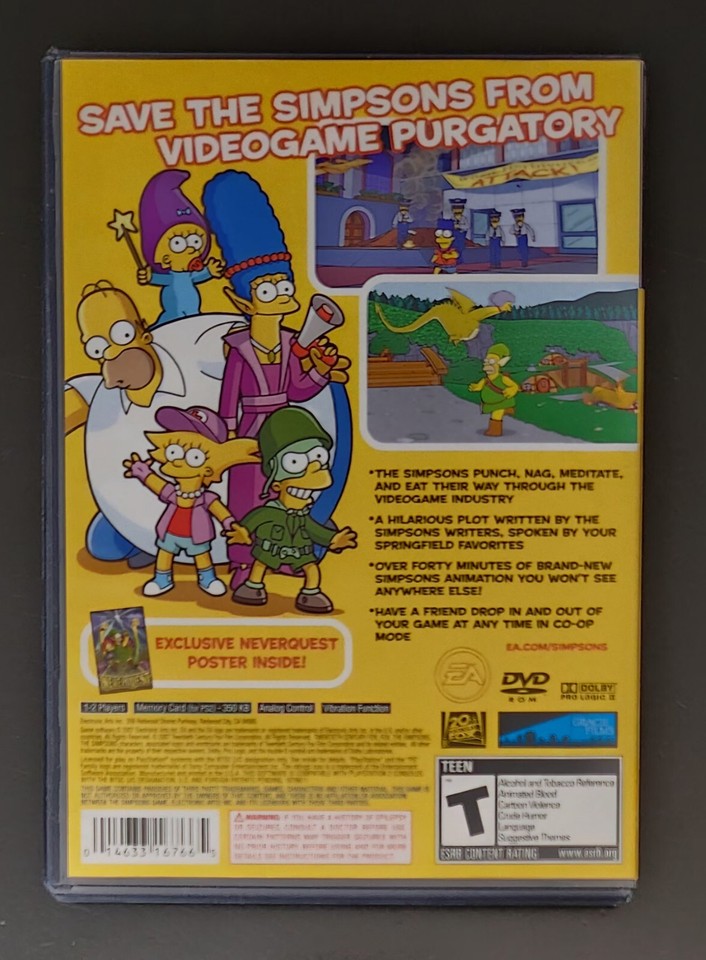 The Simpsons Game (Sony PlayStation 2) PS2 Black Label Complete CIB ...