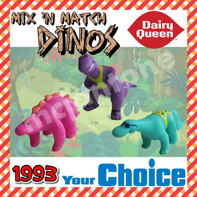 Dairy Queen 1993 MIX 'N MATCH DINOS Dino PULL APART Dinosaur DQ YOUR ...