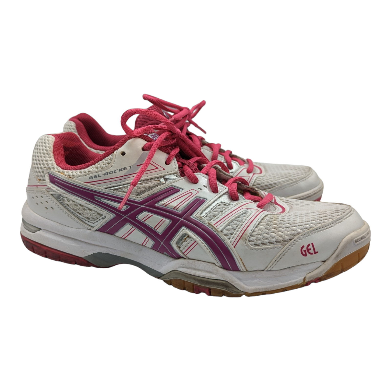 Asics Gel Rocket 7 White Pink Volleyball Shoes Women'… - Gem
