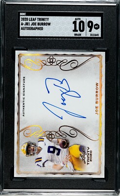 2020 Leaf Trinity JOE BURROW Signature Bronze Foil Auto RC LSU Bengals ...