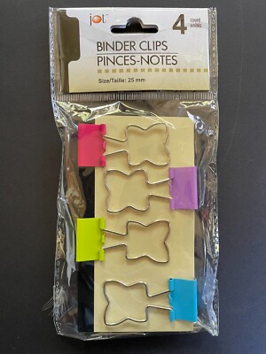 Binder clips JOT 4-count Multi-colored 25mm NEW FREE SHIPPING! | eBay