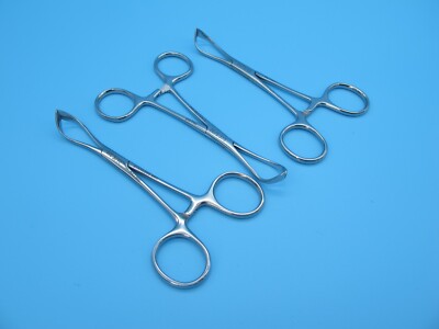 LOT of 3 Pilling 12-1655 Towel Forcep Edna 5 1/2 Surgical Veterinary ...
