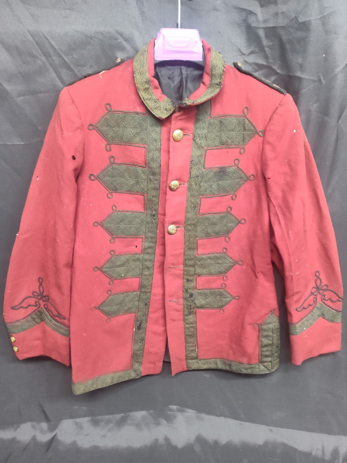 Vintage Military Marching Band Uniform Jacket w Red &… - Gem