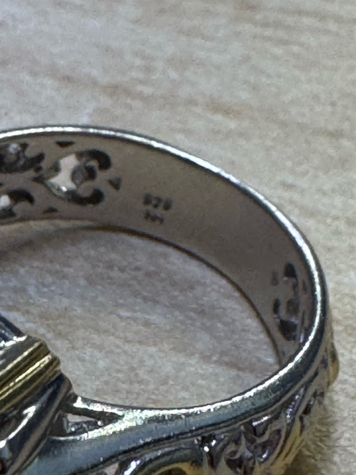 Gems en Vogue Michael Valitutti Sterling Silver Quartz Two Tone Ring ...