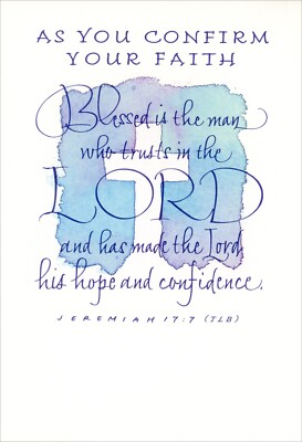 Nice CONFIRMATION Card FOR YOUNG MAN, Blessed Jeremiah Bible Verse ...
