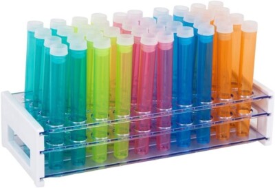 50 Tube - 16x125mm Assorted Color Plastic Test Tube Set Karter ...