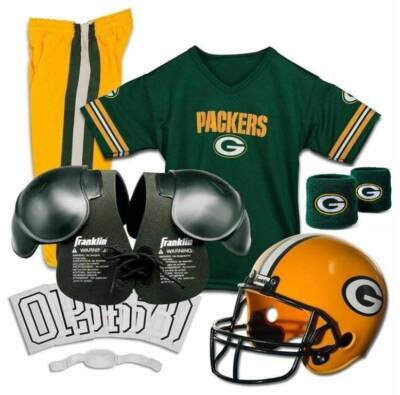 Green Bay Packers Kids NFL 8pc Deluxe Football Uniform Set, Medium | eBay