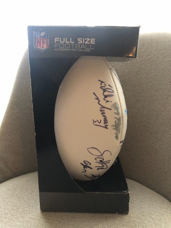 15 Signatures Detroit Lions Signatures Football Blue White Silver ...