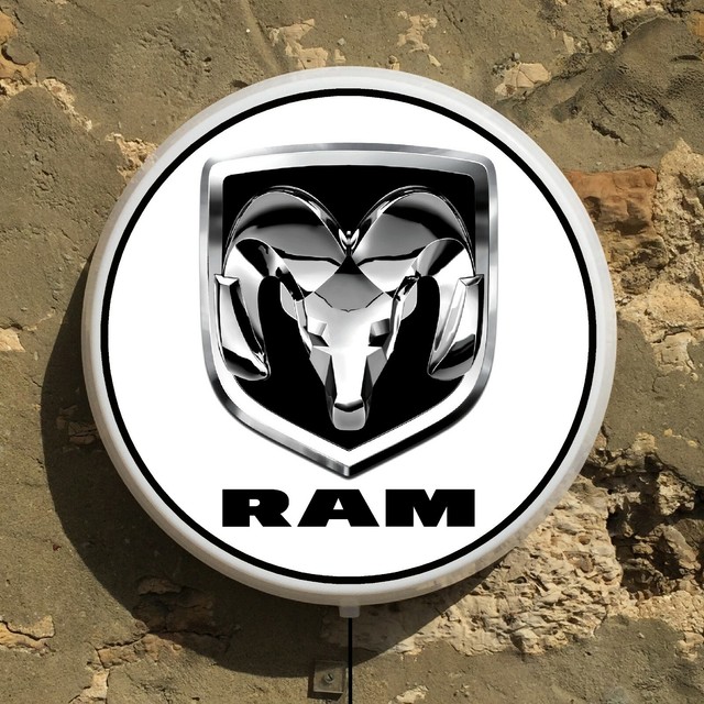 DODGE RAM LED WALL LIGHT SIGN LOGO GARAGE BADGE AUTO SRT 1500 2500 3500 ...