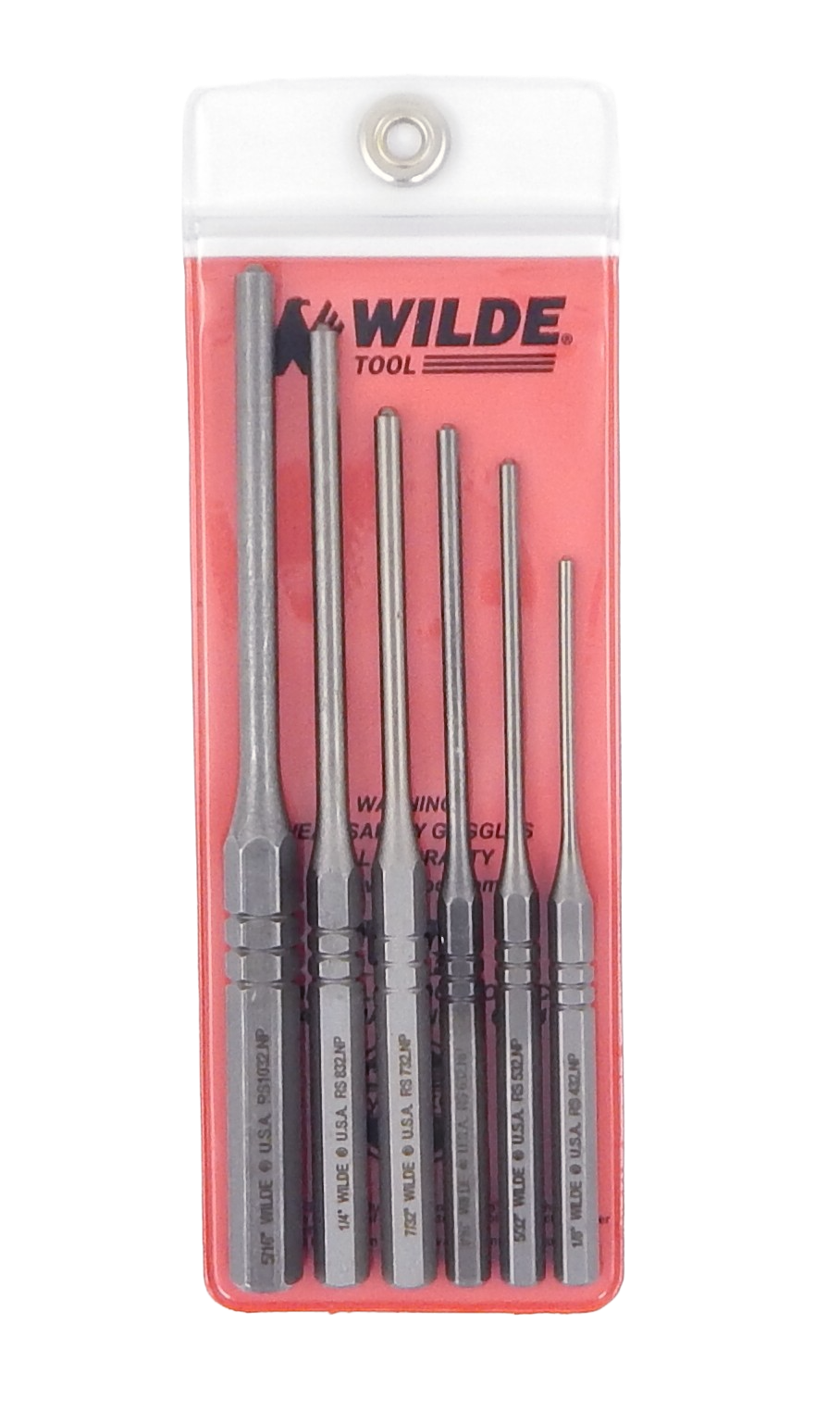 Wilde 6pc Roll Pin Punch Set Spring Punch 1/8" to 5/16 Inch MADE IN USA ...