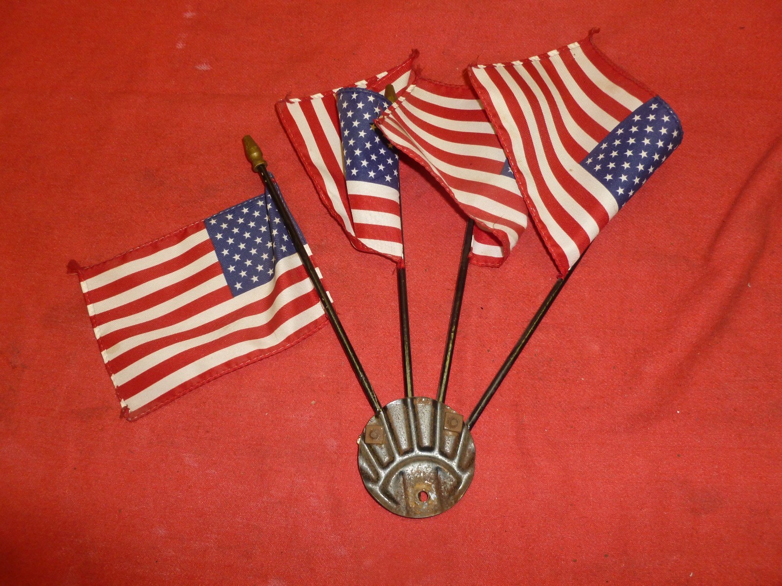 Vintage Americana Radiator Parade Flag Holder 50-Star Flags Hot Rod Rat ...