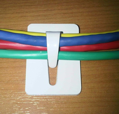 Self Adhesive Sticky Back Cable Tidy Clips Fixings Steel Wire Bendy ...