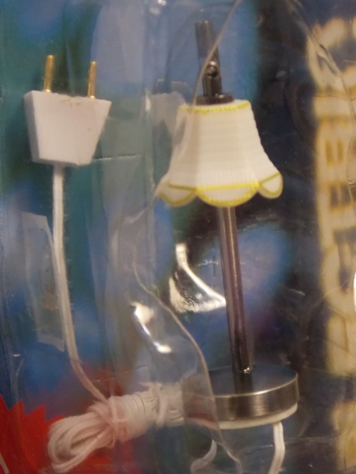 Dollhouse Miniature Electric Light Modern Table Lamp Pewter 1:12 inch ...