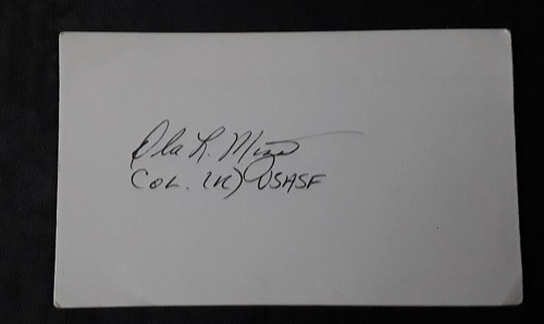 Col. OLA LEE MIZE, USA Korean War Medal of Honor Signed 3x5 MOH CMH | eBay