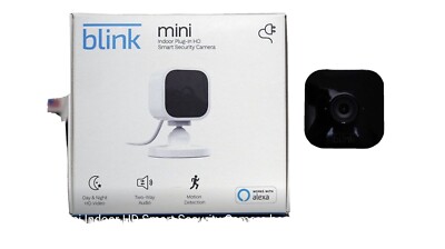Blink Mini – Indoor plug-in smart security camera, 1080 HD 840080526126 ...