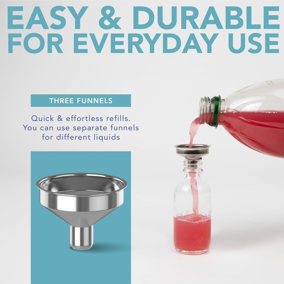 HEFTMAN Mini Glass Bottles 60ml Label Ginger Shot Bottle Juice Oil ...