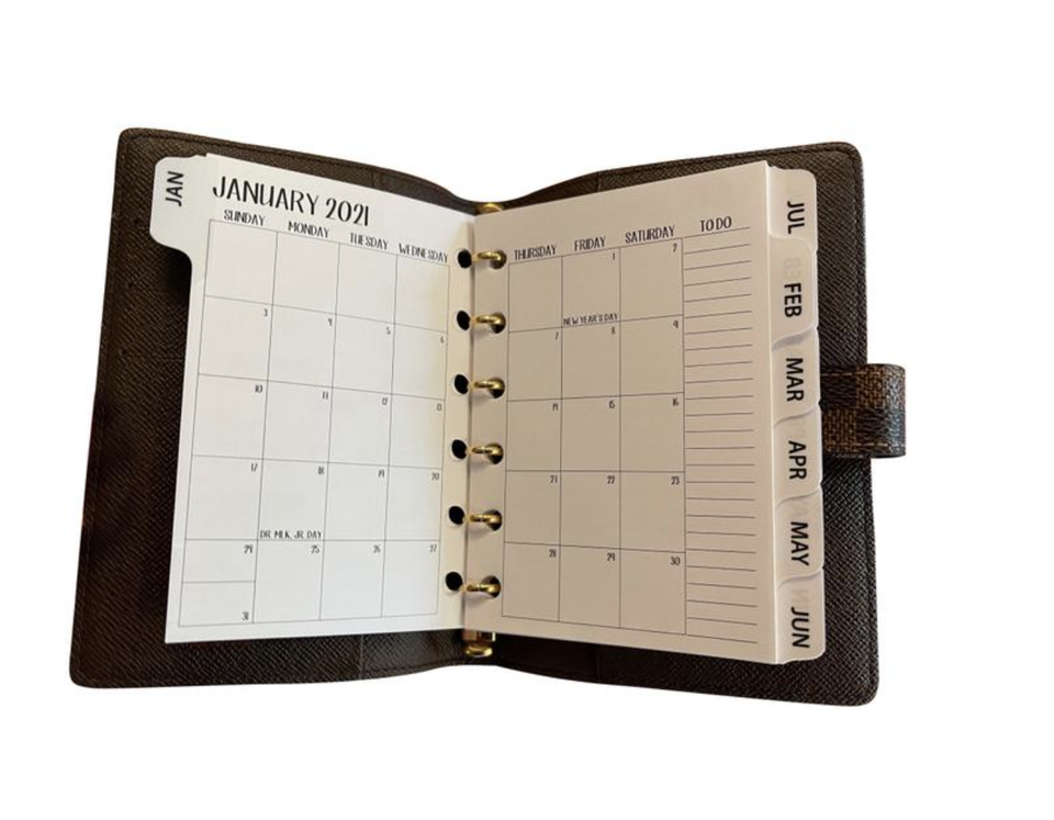 2026 TABBED Calendar fits Louis Vuitton Agenda All Szs Bundle: PM*MM*GM ...