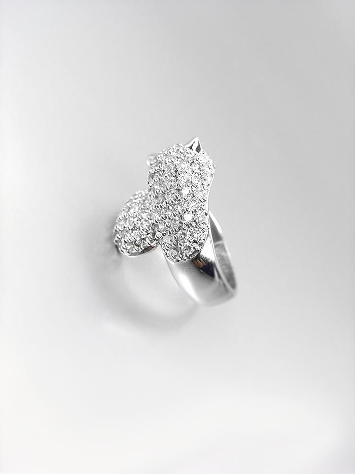 EXQUISITE Designer Style 18kt White Gold Plated CZ Crystals LEOPARD ...