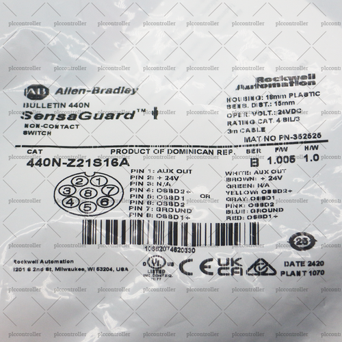 2024 New Allen Bradley 440N-Z21S16A Non Contact Switch SensaGuard 3 M ...