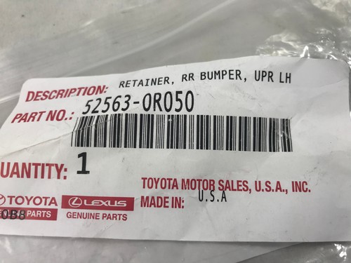 Toyota OEM 2016-2018 RAV4 Rear Bumper Upper Retainer Left Driver 52563 ...