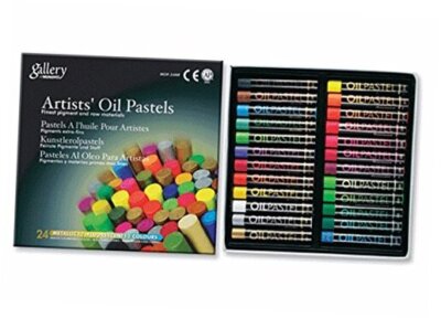 Gallery Artists' Oil Pastels Set of 24 - Metallic 12 + Fluorescent 12 ...