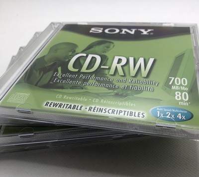 Lot 4 - New Sony CD - RW Blank Discs 700MB 80Min Rewritable CDRW700L | eBay