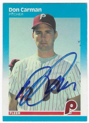 DON CARMAN 1987 FLEER AUTOGRAPHED SIGNED # 171 PHILADELPHIA PHILLIES | eBay