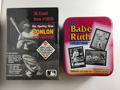 1992 The Babe Ruth Collection Tin Set + 1991 Conlon Sporting News ...