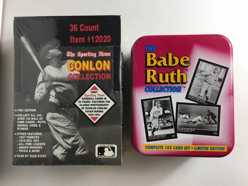 1992 The Babe Ruth Collection Tin Set + 1991 Conlon Sporting News ...