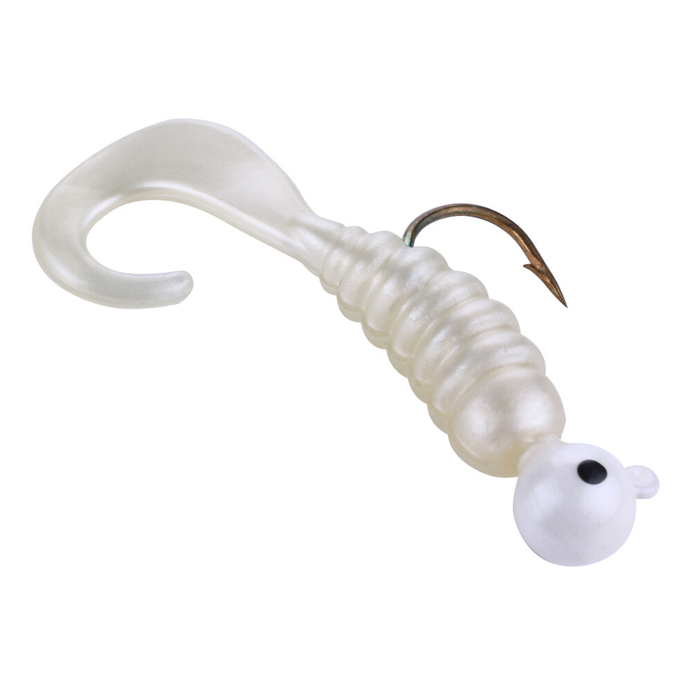 7pcs 1/8oz HENGJIA Soft Plastic Grubs Swimbait Jig Head Hook Worm Lure ...