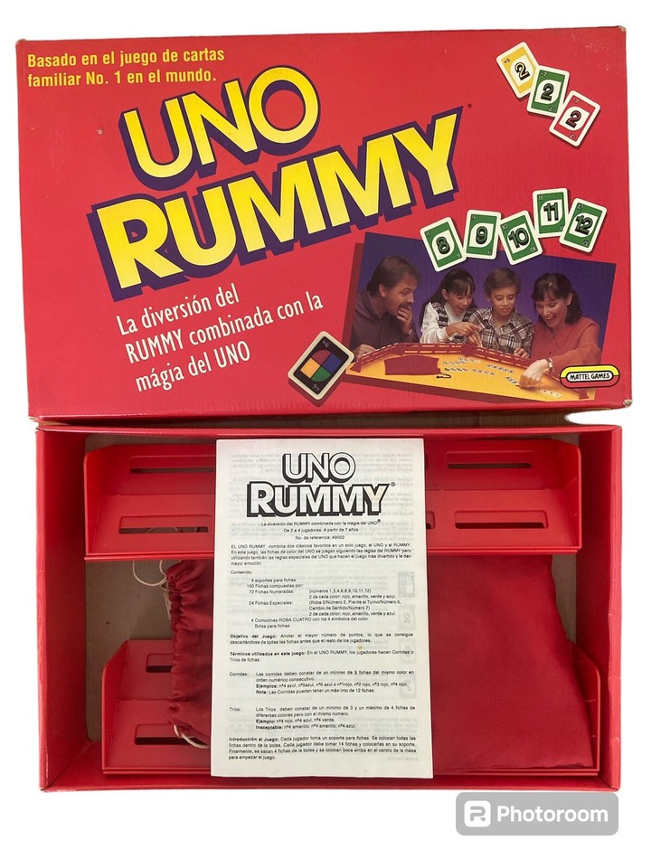 RARE, HTF Vintage Spanish UNO RUMMY Game 1993 COMPLETE In Box ...