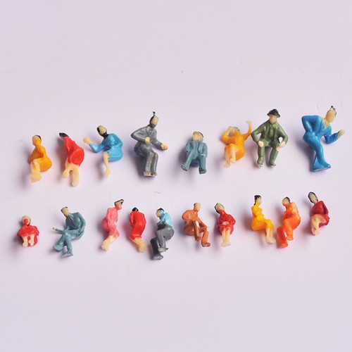 100 Pcs 1:100 Scale Sitting Painted Figures Model People Passengers/All ...