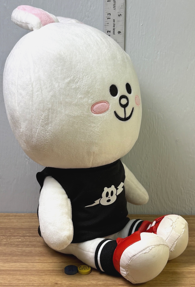 JAPANESE IMPORT Line Friends CONY large 15" White & Pink Rabbit Plush ...