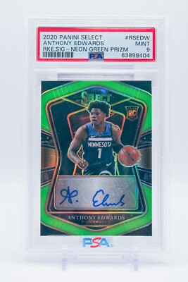 2020-21 Panini Select ANTHONY EDWARDS RC Auto Neon Green Prizm #/99 ...