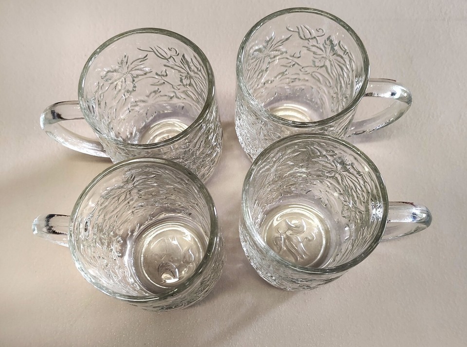 PRINCESS HOUSE FANTASIA Poinsettia Crystal Coffee Mugs Cups - 4 Cups | eBay