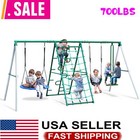 700lb Larger Heavy Duty Swing Set for Backyard w/ 2 Swing Seat, Ladder ...