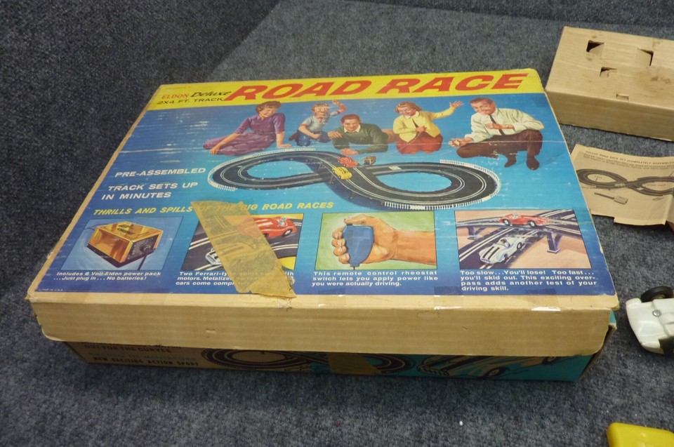 Eldon Deluxe Road Race Slot Car Set 1962 2x4 ft Track in Box No Cars | eBay