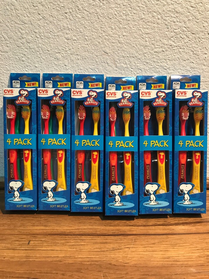 6 CVS Health Childrens Peanuts Snoopy Toothbrush 4 Pack Total Of 24 ...