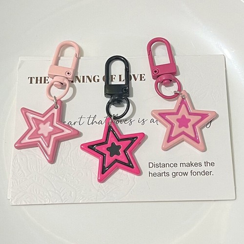 Cute Pentagram Pendant Keychain Girl Students Star Key Chain Backpack ...