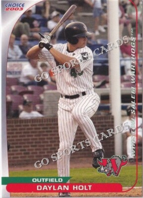 2003 Winston Salem Warthogs Daylan Holt RC Rookie Card White Sox Minor ...