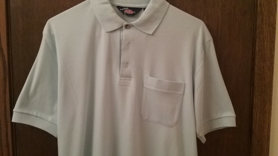 Puritan -mens short sleeve polo shirt (Large) 3 buttons 1 pocket Nice ...