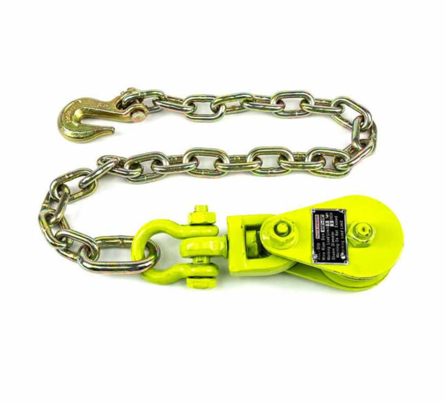 2T HI-Viz YELLOW Snatch Block w/ Chain flatbed tow truck rollback car ...