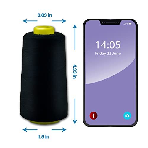 Serger Thread, All-Purpose Thread for Sewing, Black Thread, Polyester ...