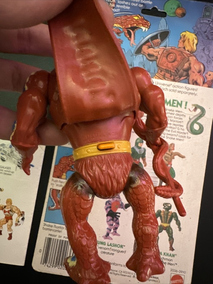 MOTU Rattlor 1985 Mattel Figure W/ Cardback & Mini Comic Masters of the ...