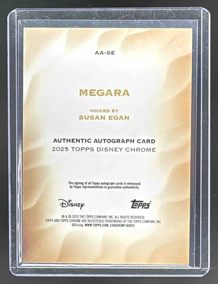 Susan Egan 2025 Topps Chrome Disney Megara #AA-SE Mickey Mouse Logo Auto 11/28 | eBay