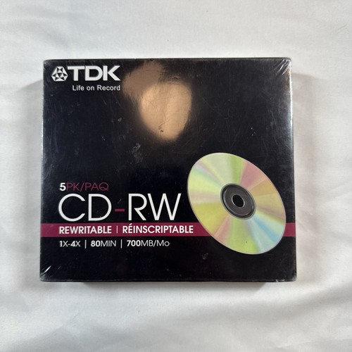 TDK CD-RW 5-Pack Rewritable 1x-4x 700MB 80 Minutes | eBay